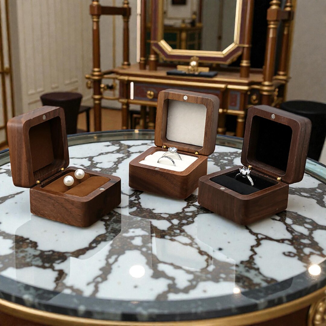 Wooden Ring Box – Engagement & Wedding Proposal Gift | Rustic Jewelry ...