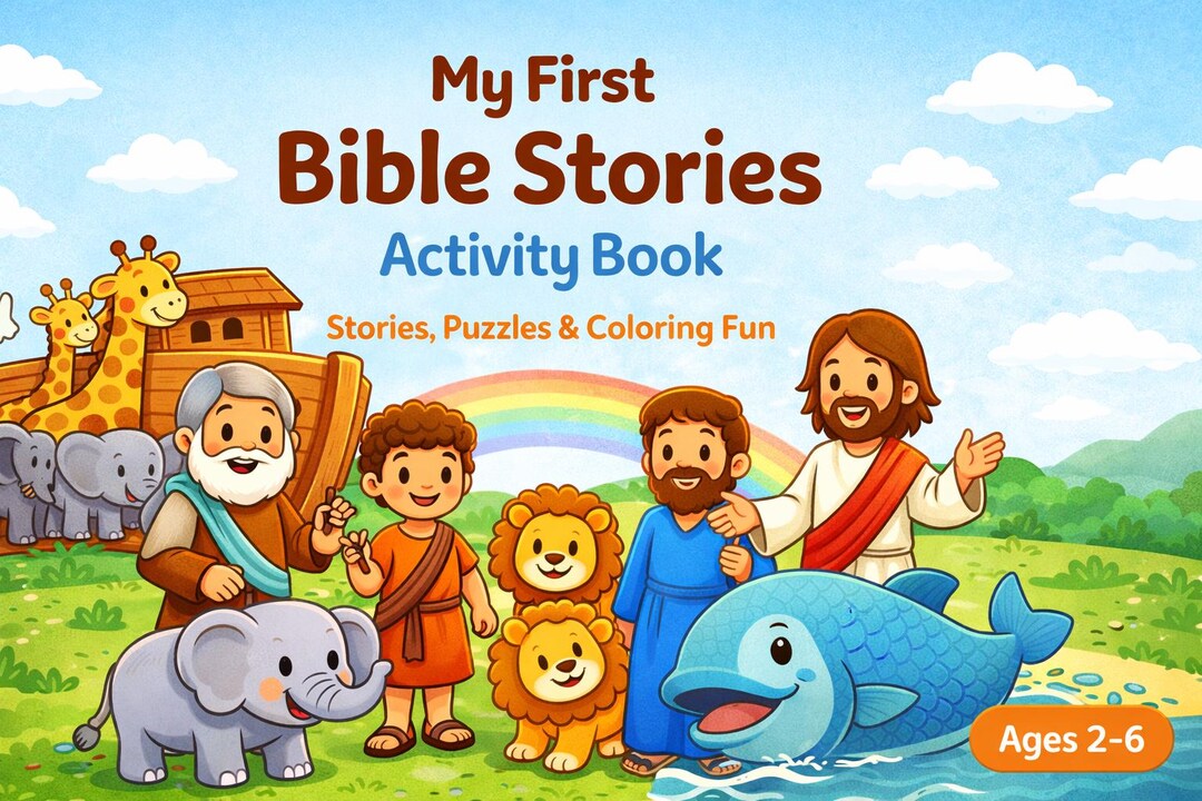 Christian Bible Story Activity Book – Noah's Ark, Jonah, David (PDF ...