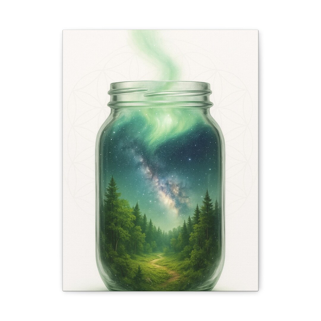 Spring Forest · Mason Jar · Flower of Life (white) - Etsy
