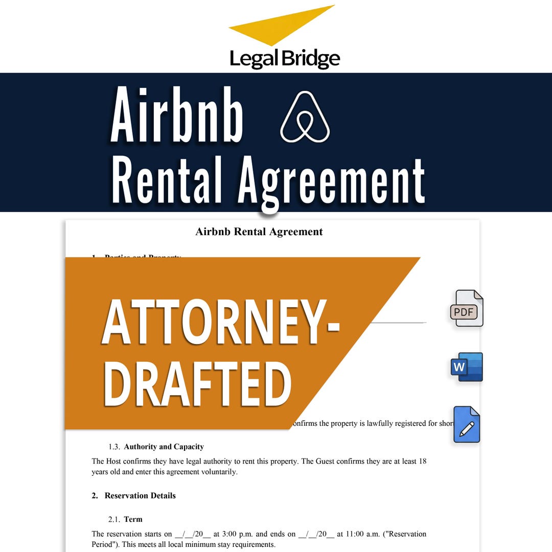 Airbnb Rental Agreement Template Editable Short-term Guest Contract ...