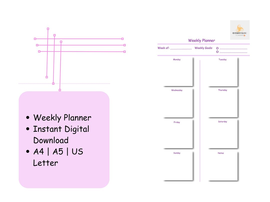 Minimal Weekly Planner Printable | Digital Download | PDF Format | A4 ...