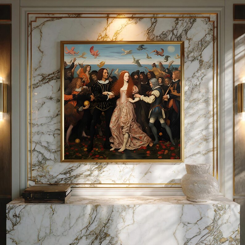 Renaissance Allegorical Canvas Print, Classical Mythological Scene With ...