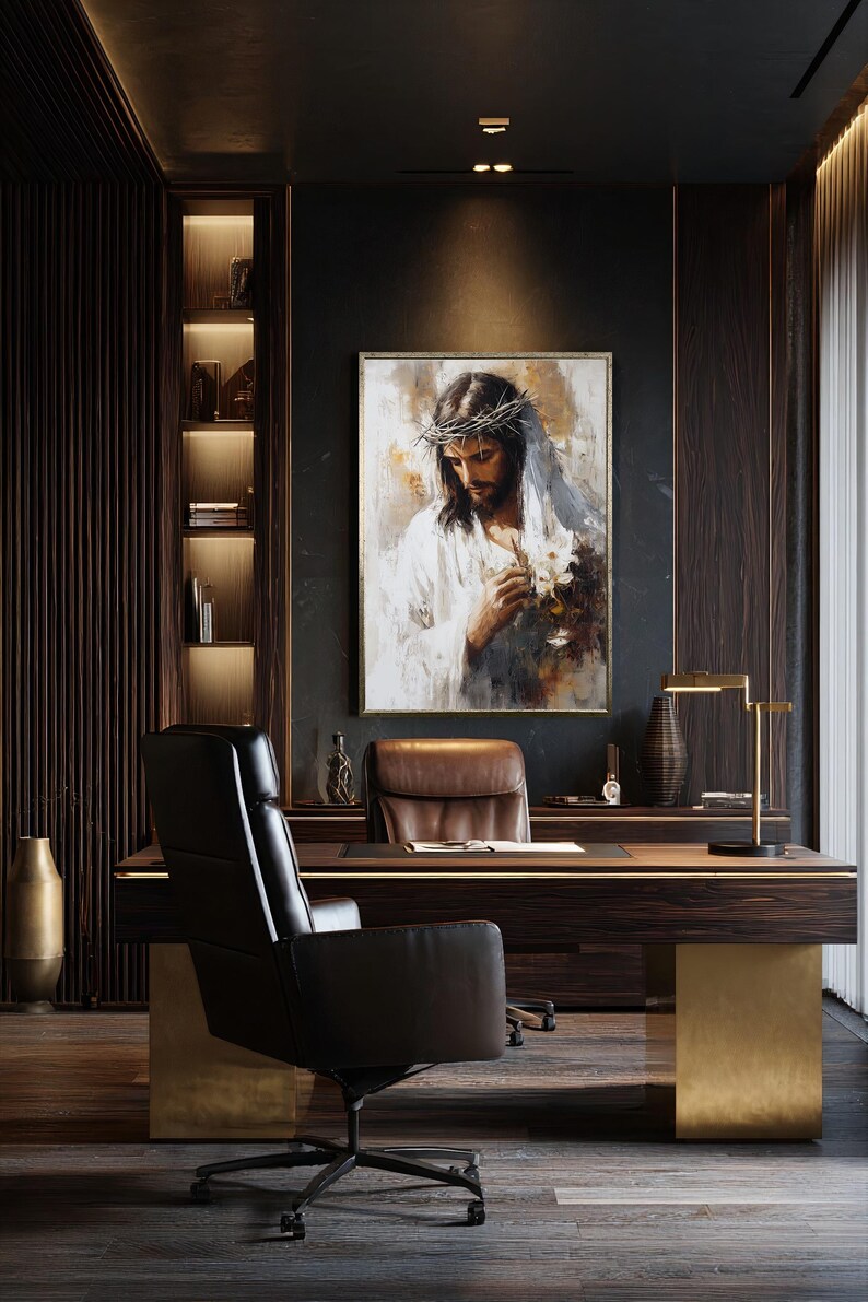 Jesus Christ Crown of Thorns Canvas Print Emotional Christian Wall Art ...