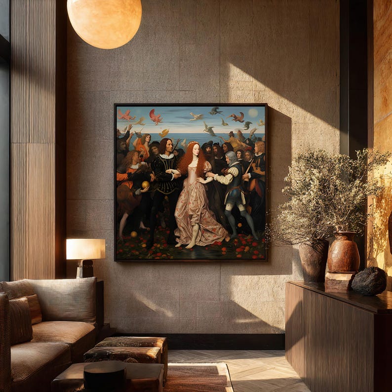 Renaissance Allegorical Canvas Print, Classical Mythological Scene With ...