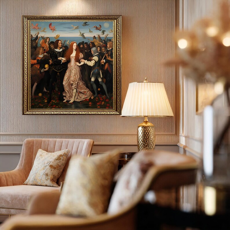 Renaissance Allegorical Canvas Print, Classical Mythological Scene With ...