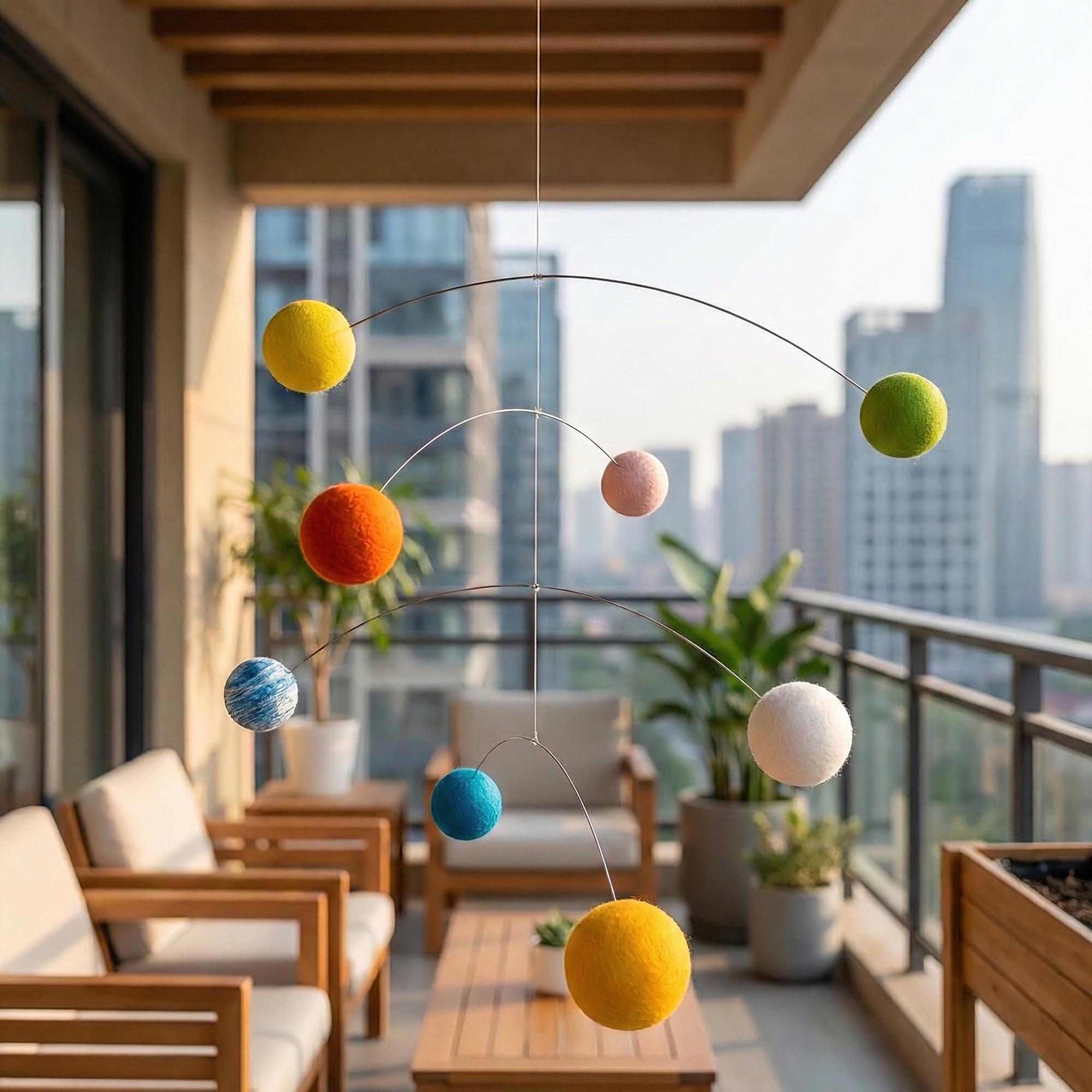 Dynamic Balance Crib Mobile, Kinetic Solar System Hanging Art, Baby ...