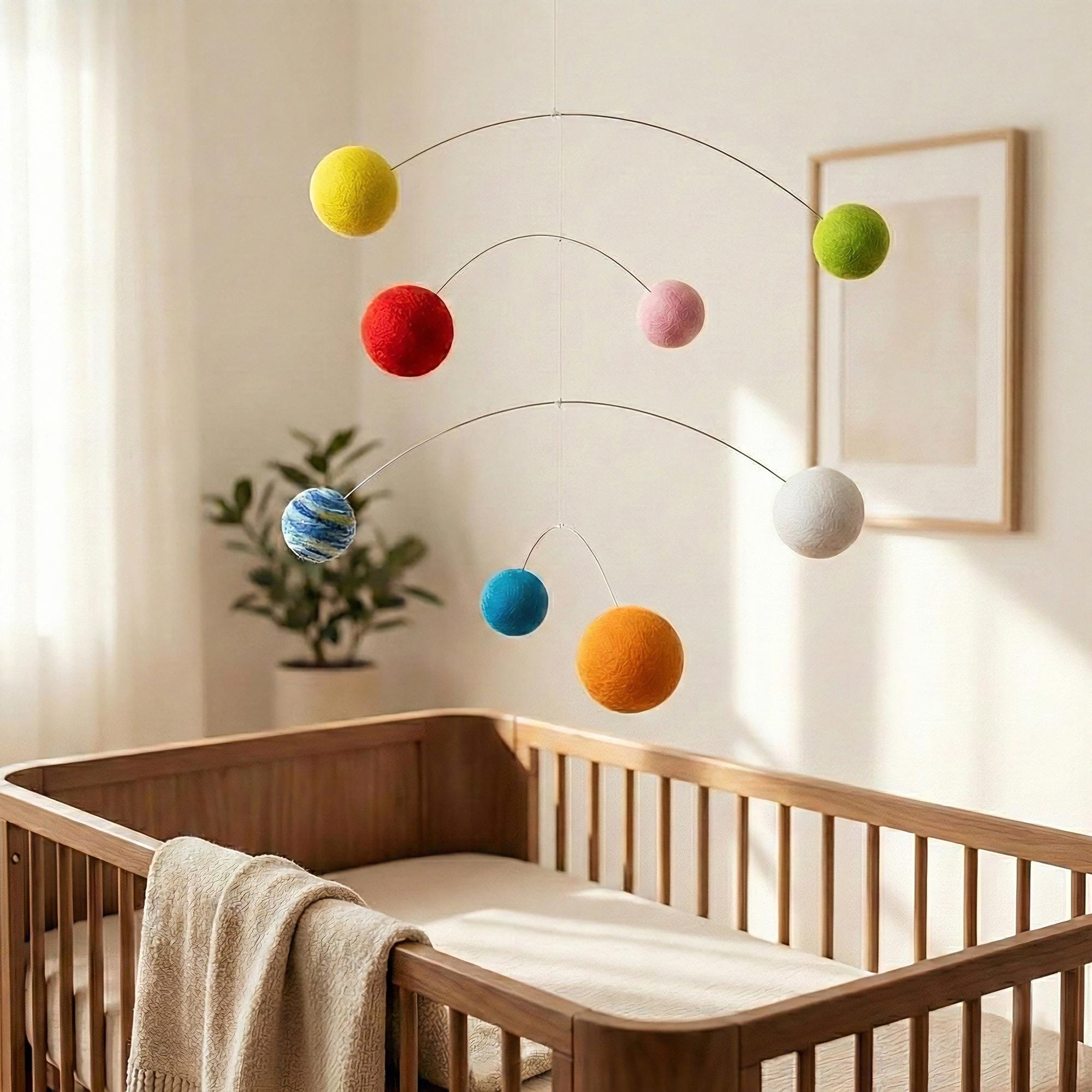 Dynamic Balance Crib Mobile, Kinetic Solar System Hanging Art, Baby ...