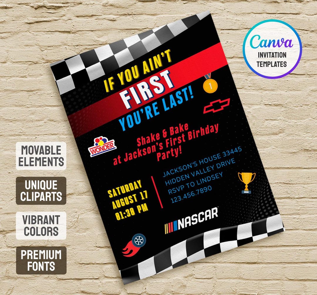 Nascar Party, Shake N Bake Birthday, Ricky Bobby, Boy Racing Invitation ...