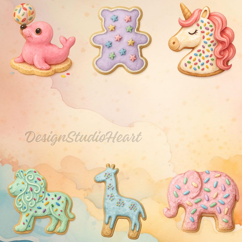 Cookie Clipart, Animal Cookie Png, Digital Download - Etsy