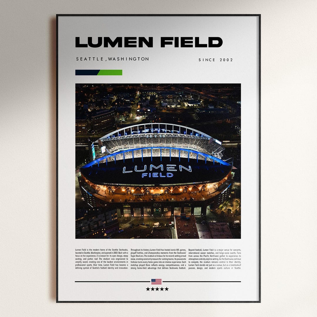 Lumen Field Poster, Seattle Seahawks Poster, Lumen Field Gift, Seattle ...