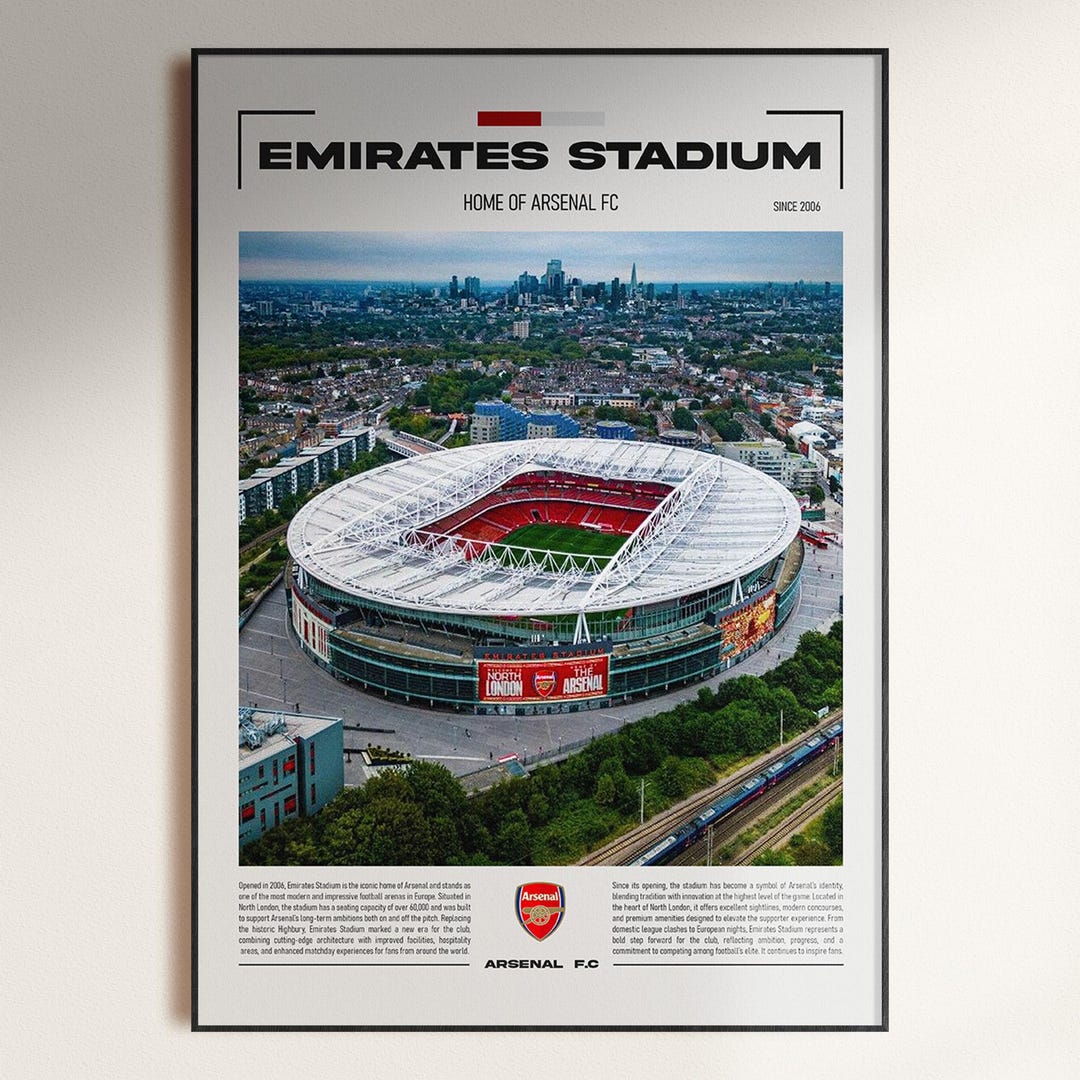 Arsenal Poster, Emirates Stadium Poster, Arsenal Fan Gifts, Arsenal ...