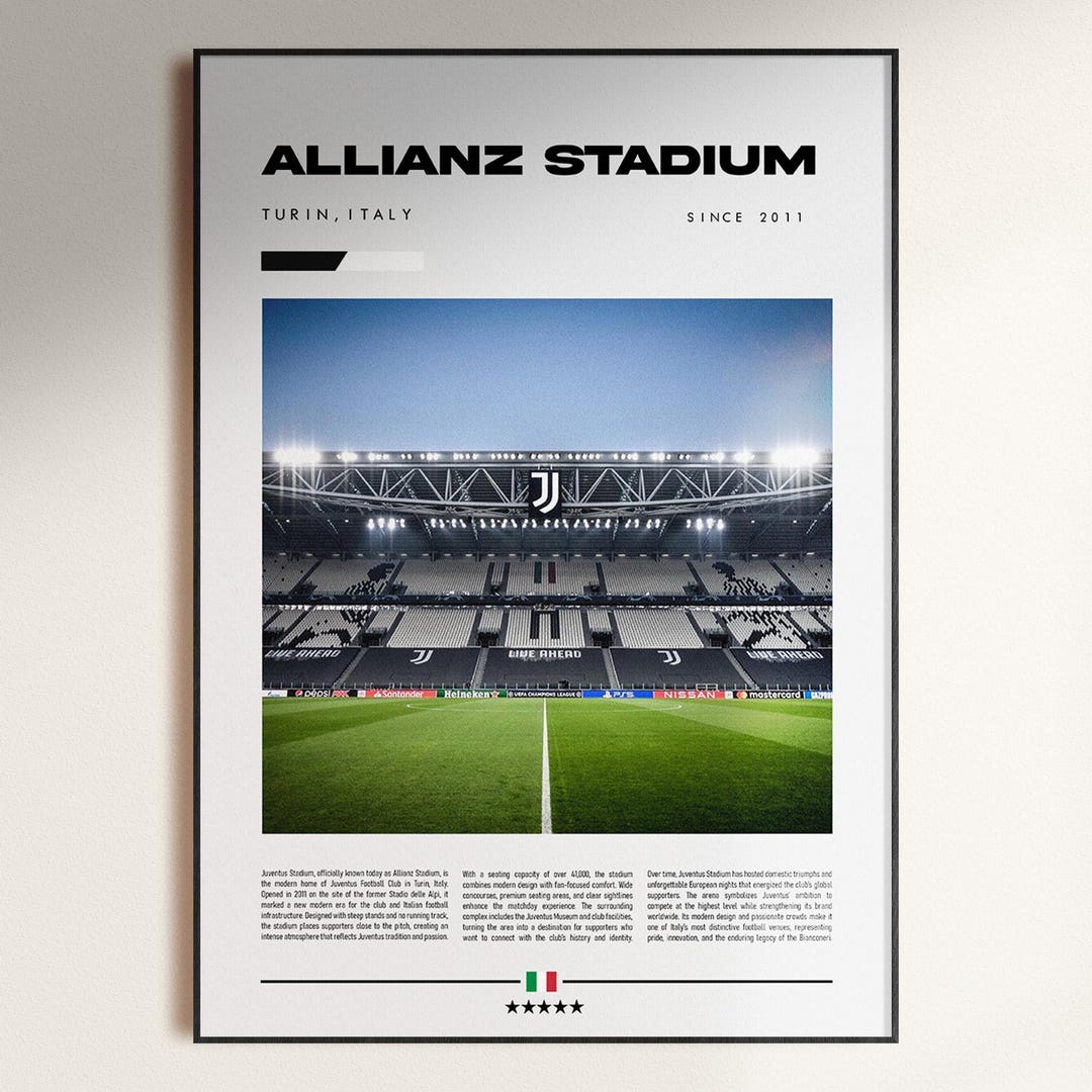 Allianz Stadium Poster, Juventus Poster, Juve Fan Gift, Football ...