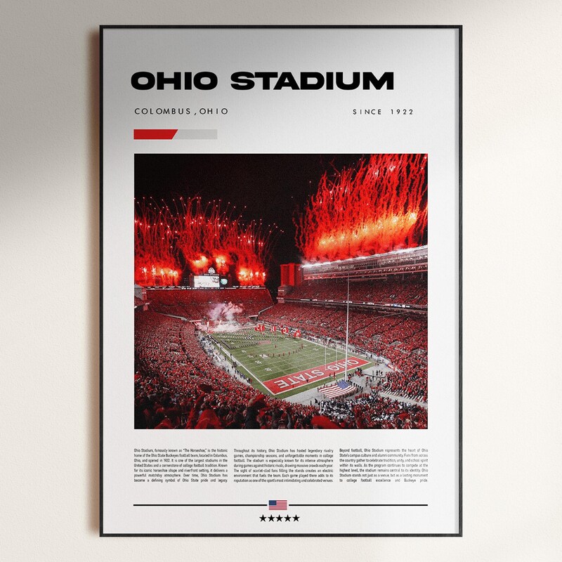 Ohio State Stadium Print - Etsy
