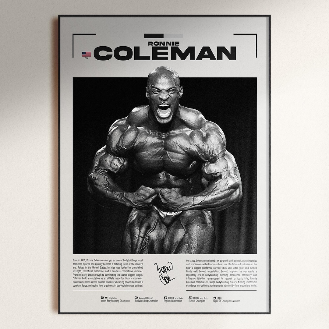Ronnie Coleman Poster, Ronnie Coleman Fan Gift, Bodybuilder Legend, Mr ...
