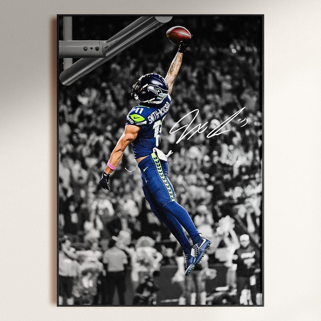 Jaxon Smith-njigba Poster, Signed Football Poster, NFL Wall Art ...