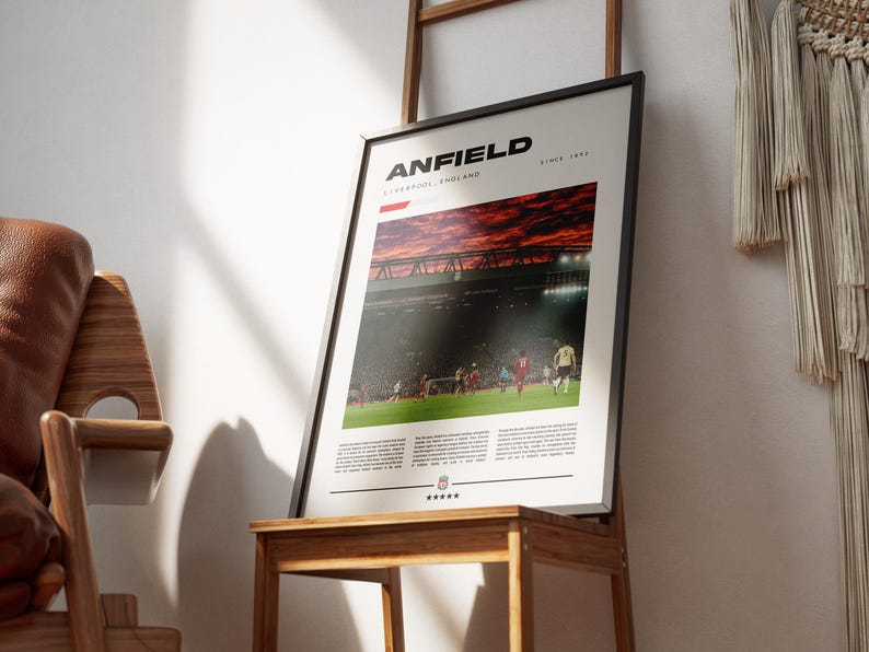 Anfield Stadium Poster, Liverpool Stadium Poster, Liverpool FC Wall Art ...