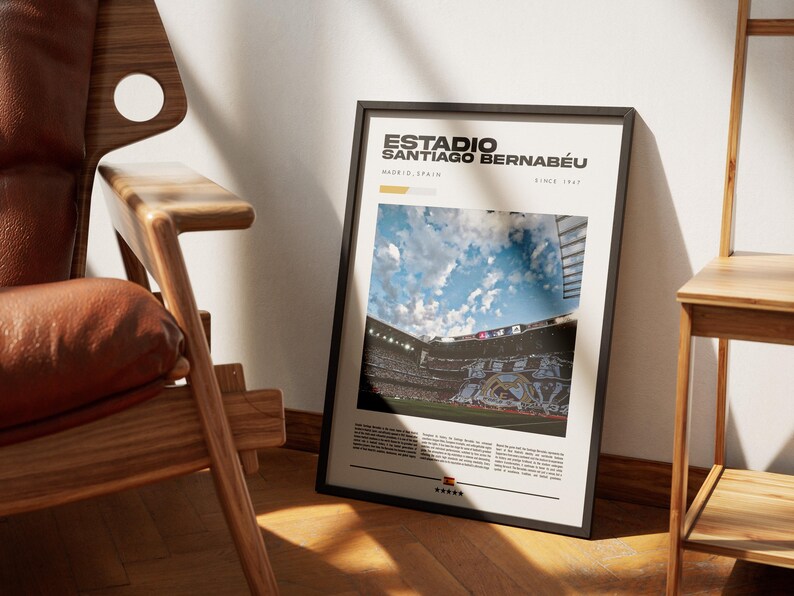 Santiago Bernabéu Stadium Poster, Real Madrid Poster, Real Madrid Gift ...