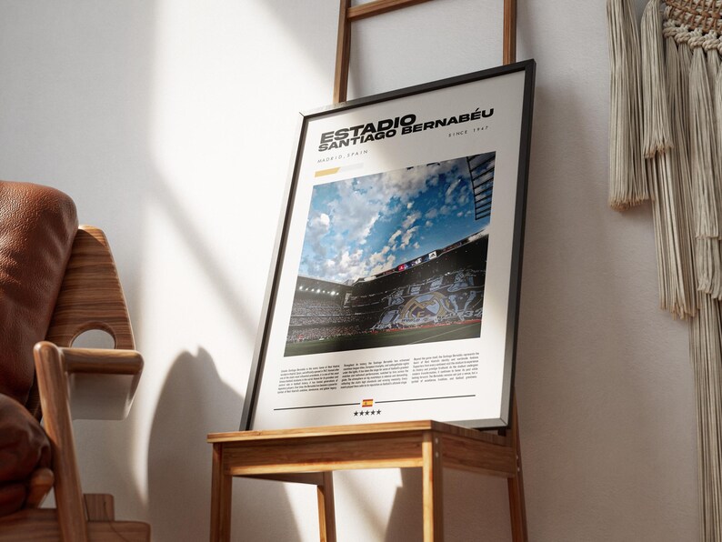 Santiago Bernabéu Stadium Poster, Real Madrid Poster, Real Madrid Gift ...