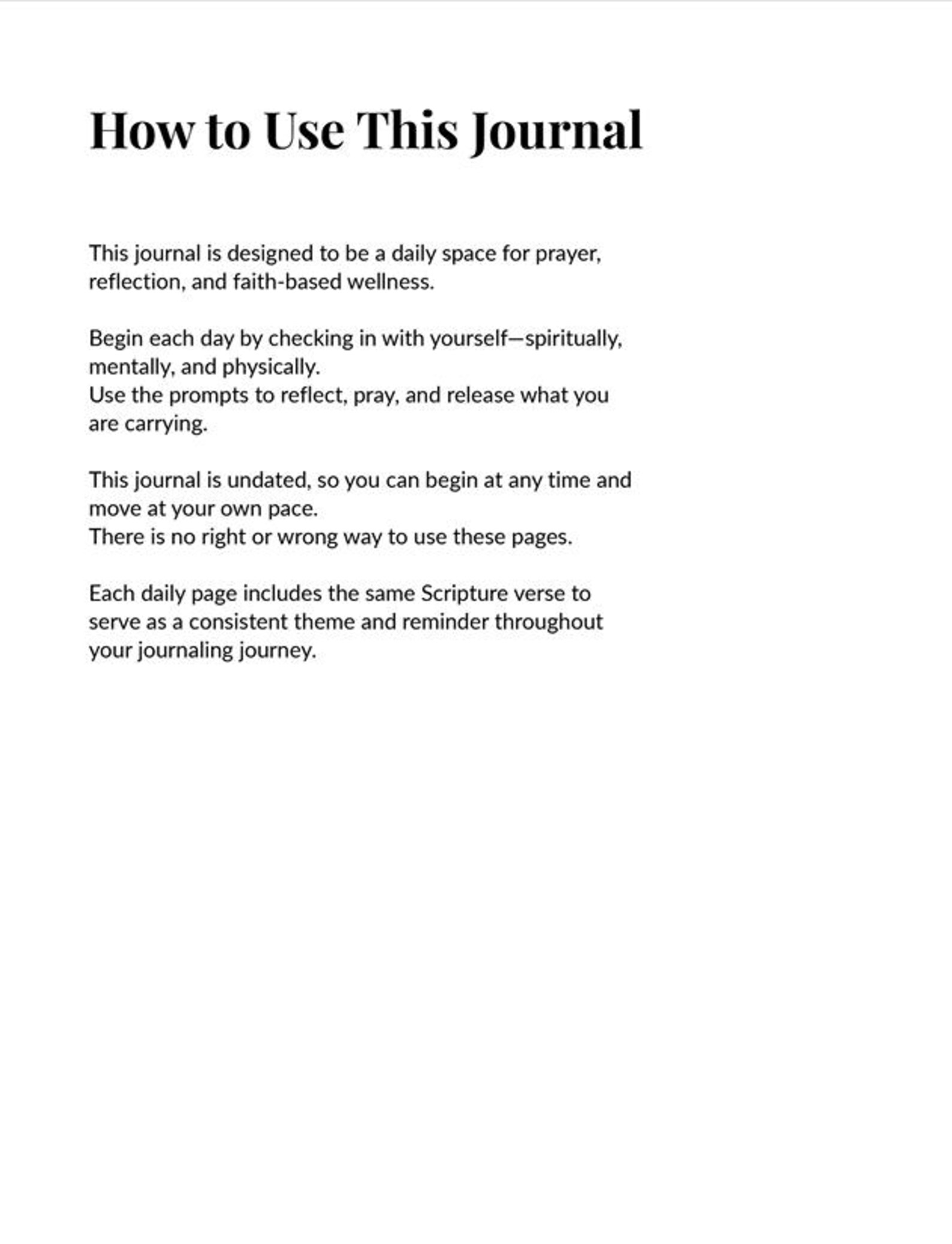 Faith Based Prayer Journal Printable, Christian Daily Reflection ...