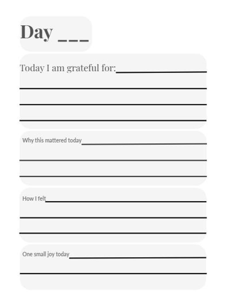 Gratitude Journal Printable, Daily Gratitude Pages PDF, Undated ...