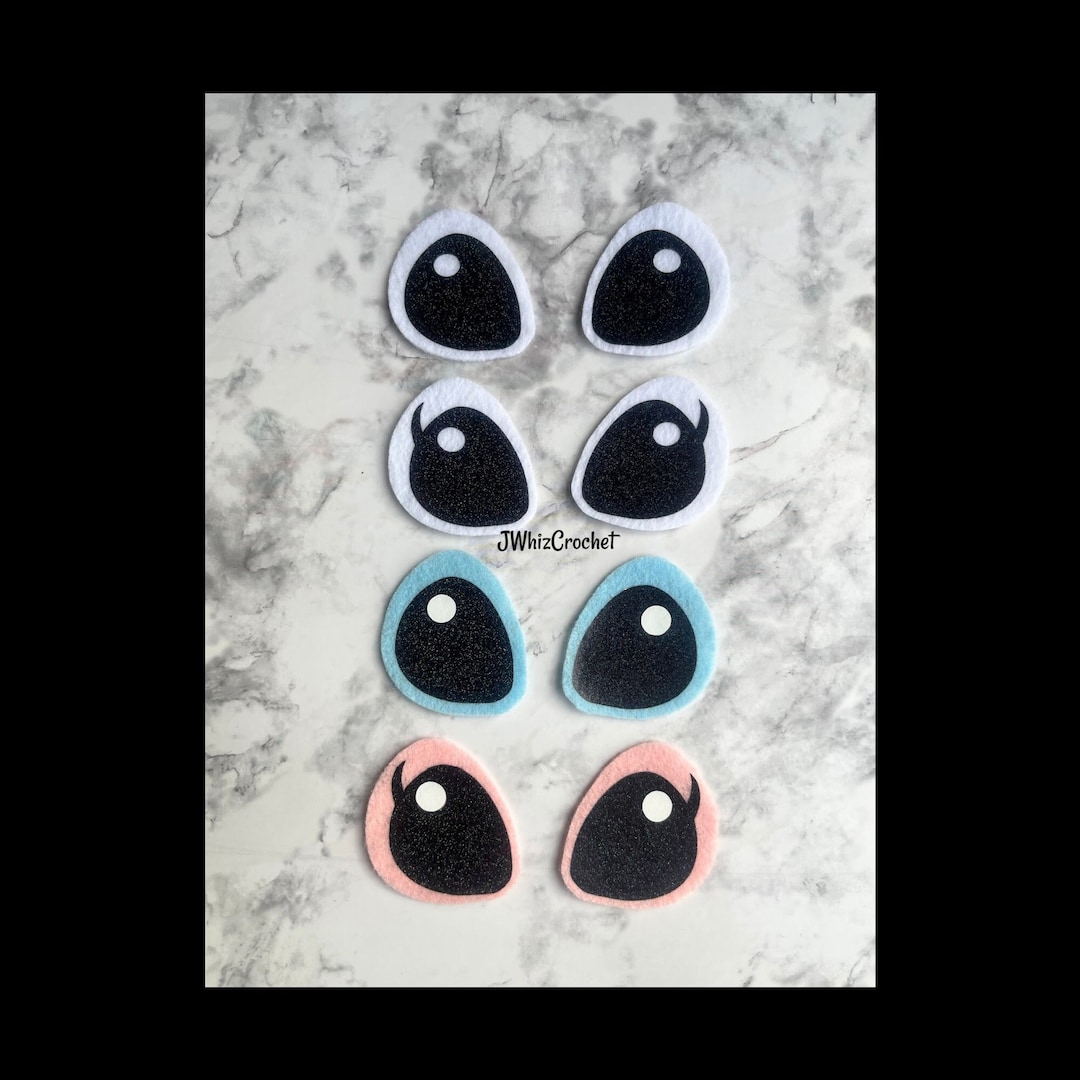 5 Sets Felt Glitter Stitch Eyes, Felt Glitter Angel Eyes, Alien Eyes ...