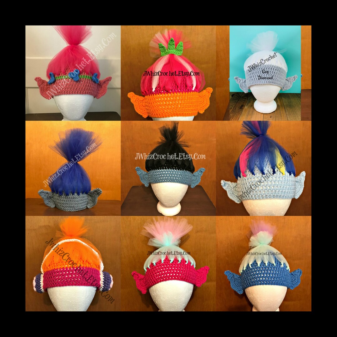 Trolls World Tour Hat All Sizes and Styles Poppy Costume - Etsy UK