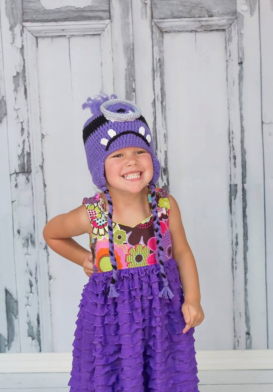 Crochet Evil Minion Hat Despicable Me Purple Minion Earflap - Etsy