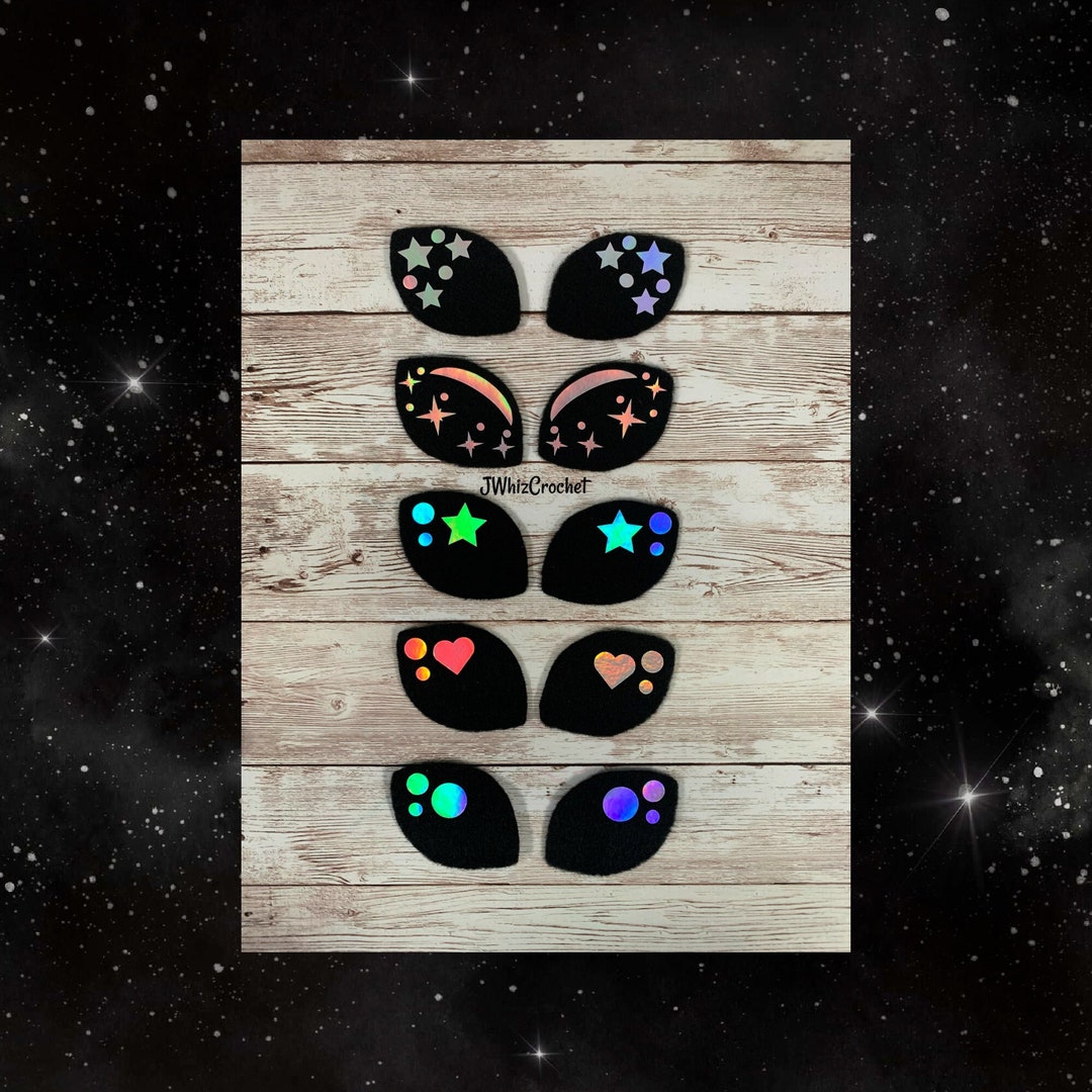 5 Sets Felt Alien Eyes, Holographic Felt Eyes, Large 2 Inch Eyes, 50mm ...