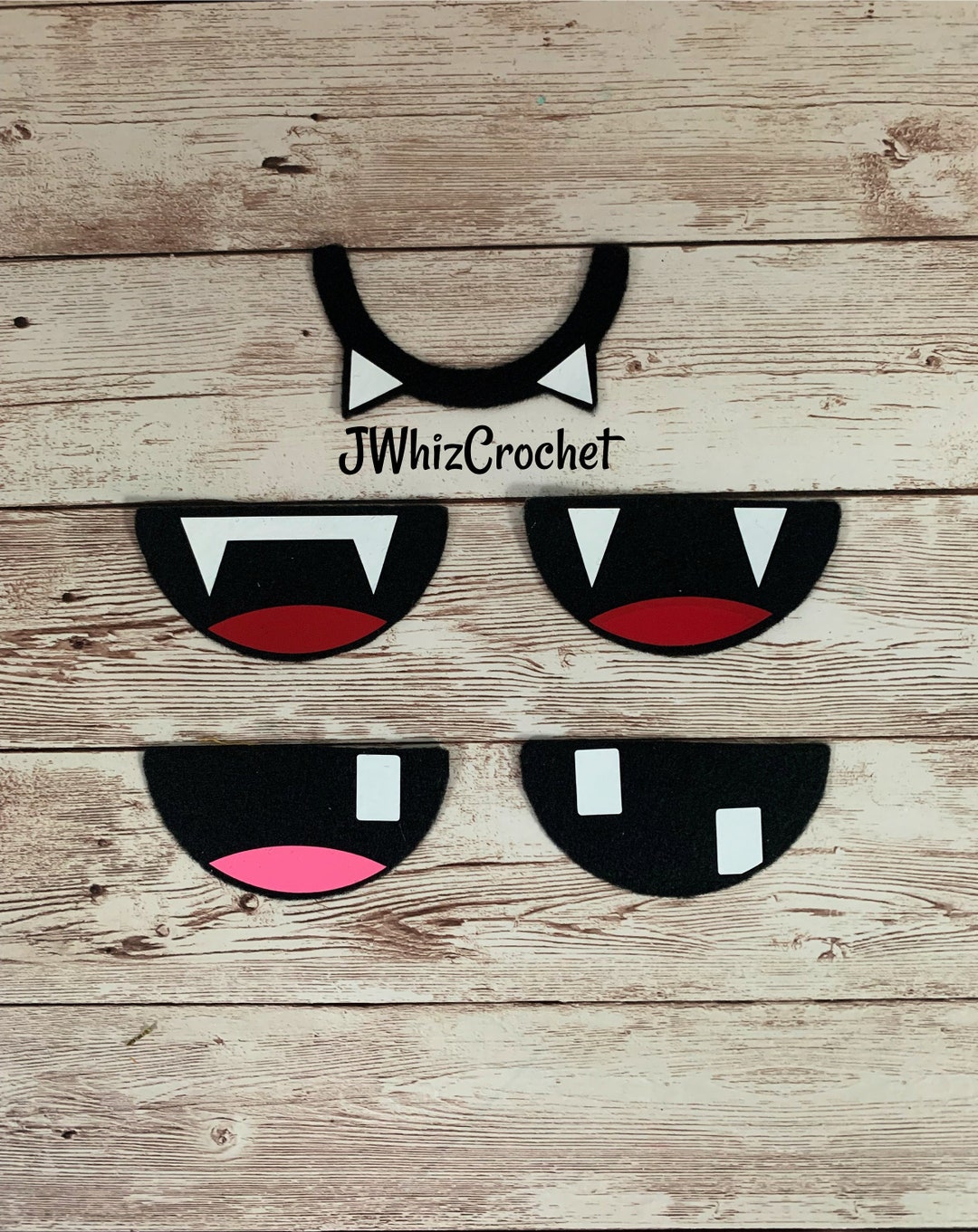 5 Piece Felt Mouth, Felt Spider Fangs, Felt Mouth With Fangs, Vampire ...