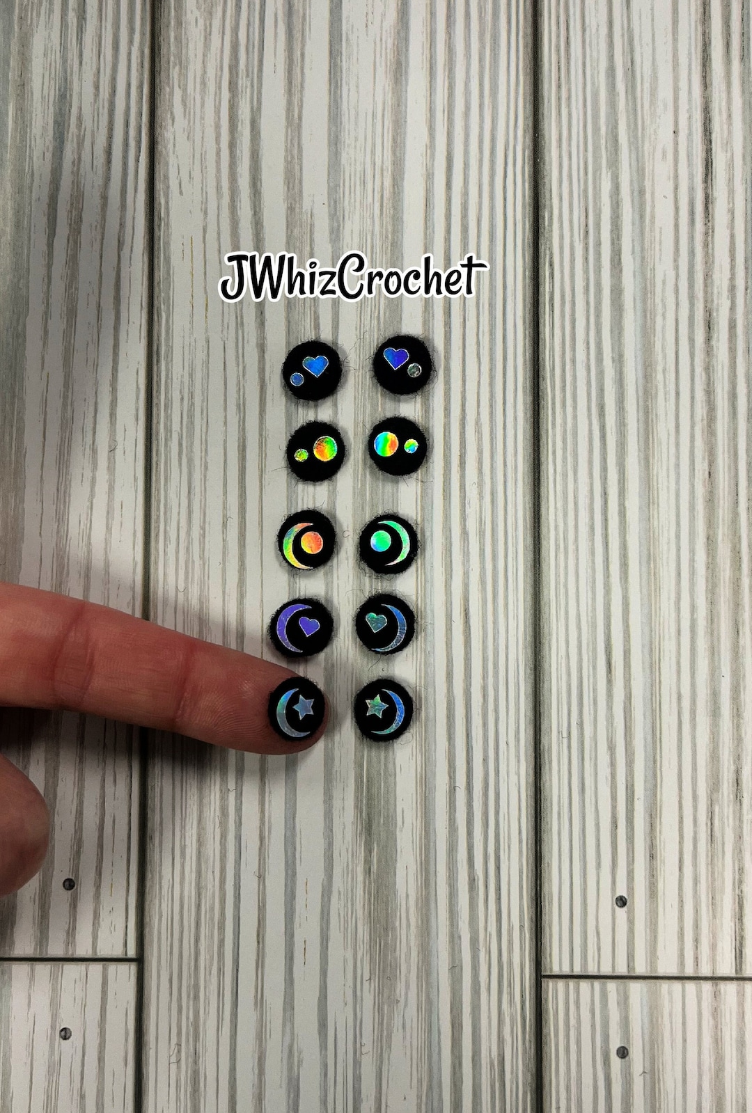 10 Sets Holographic Felt Eyes, 10mm Felt Eyes, 13mm Felt Eyes, 15mm ...