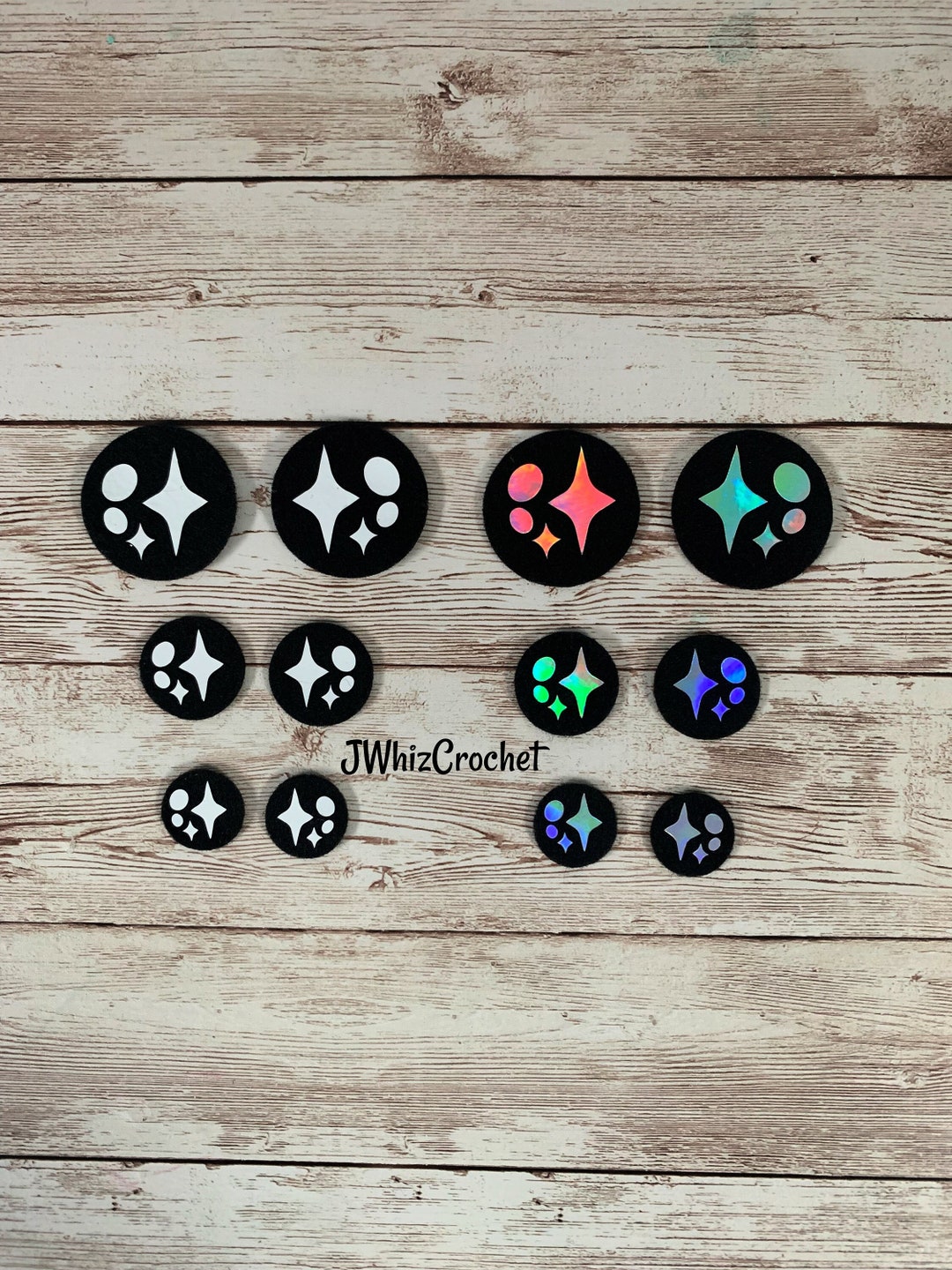 5 Sets Holographic Felt Eyes Sparkle Kawaii Felt Eyes Star - Etsy