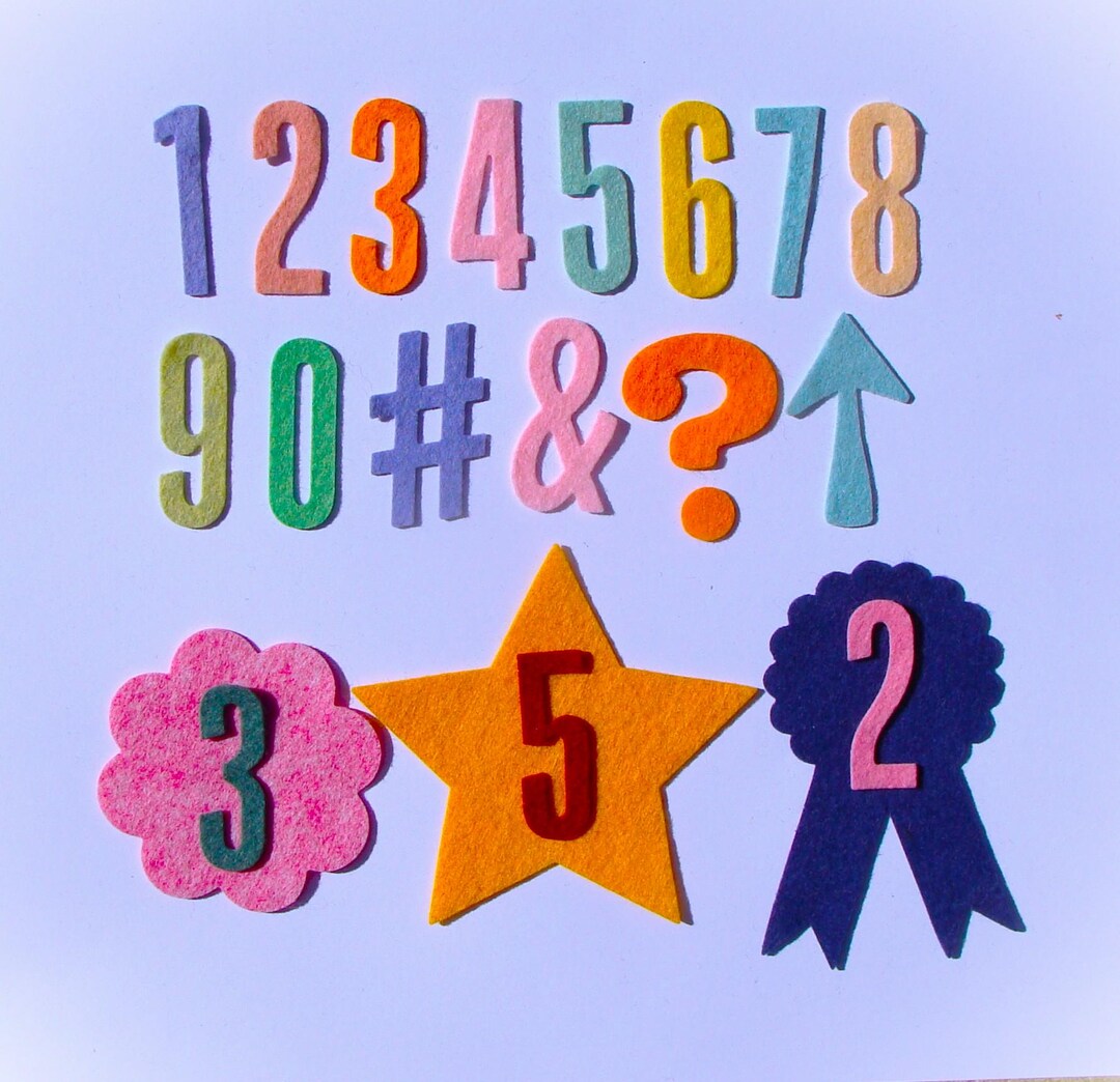 Slim 2" Felt Numbers//symbols//backgrounds Wool Blend Felt Die Cut ...