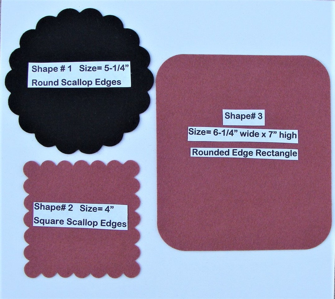 Die Cut Felt Base Shapes for Appliques, Needlecrafts, Embroidery ...