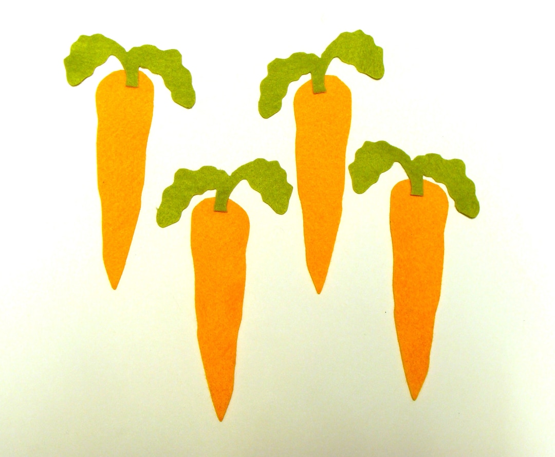 Carrots Die Cut Wool Blend Felt Precut FLAT Carrot Sets, 2 Sizes Choose ...