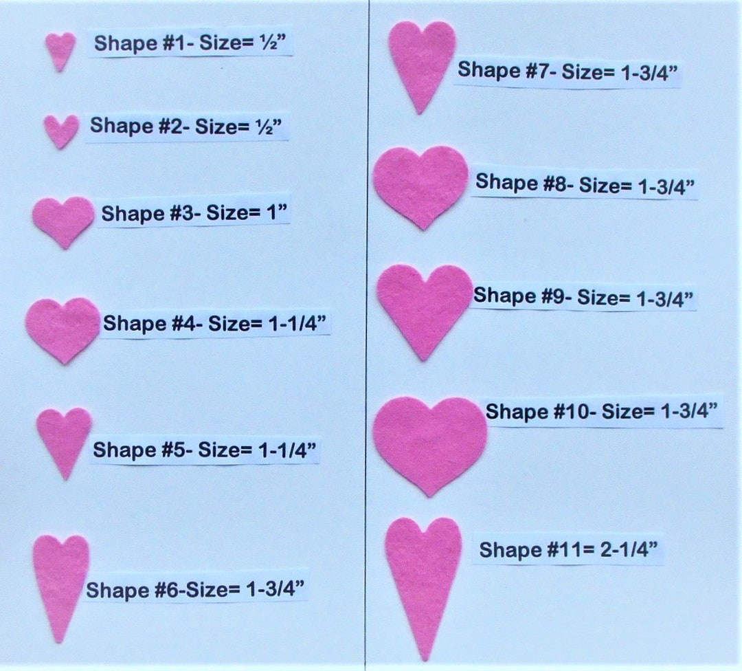 Die Cut Felt Hearts: Wool Blend Applique Shapes - Choose Colors - Etsy