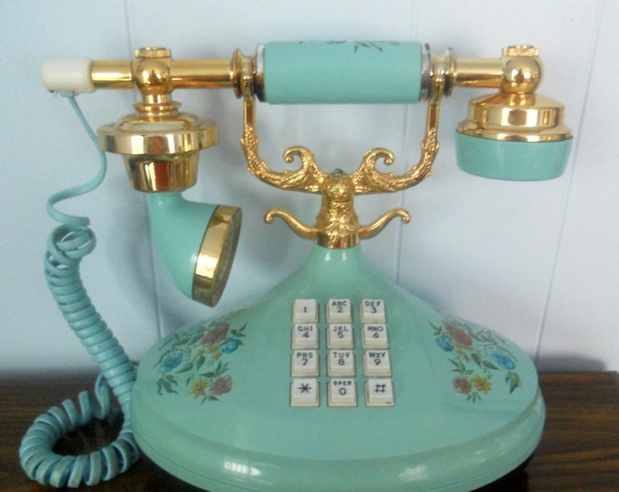 Vintage Blue Telephone - Empress Push Button Princess Style by Western ...