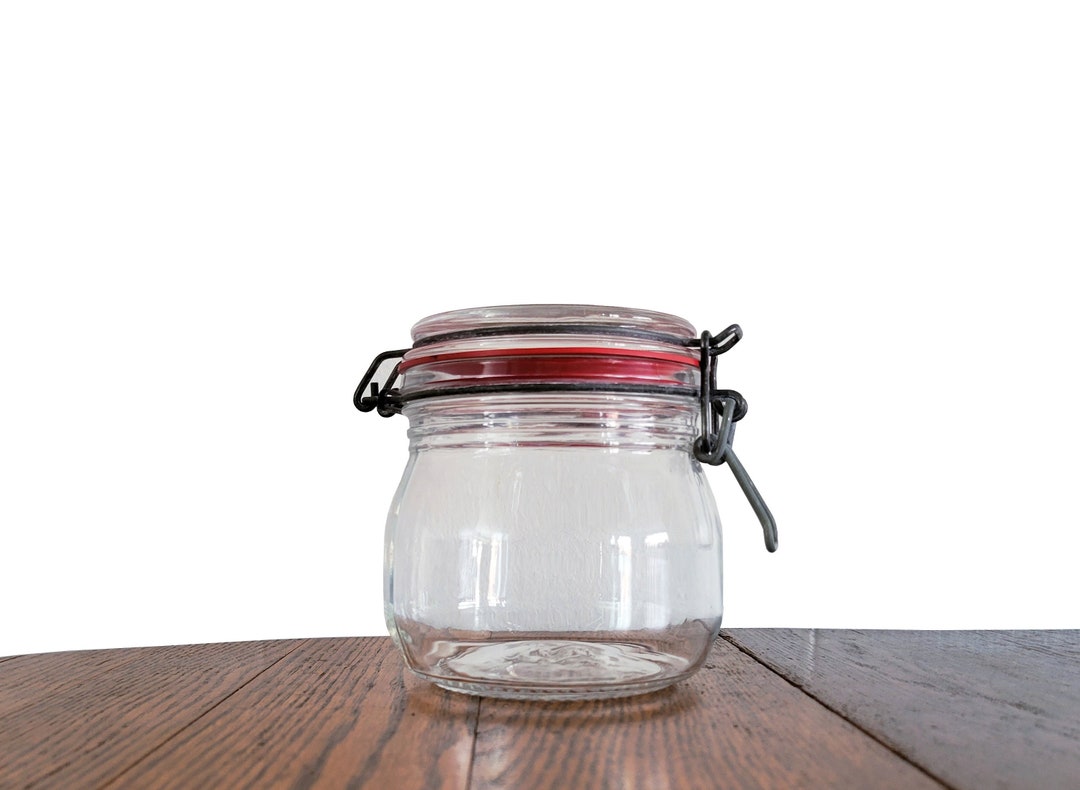 Vintage French Glass Jar With Wire Bail Closure - Arc France Kitchen ...