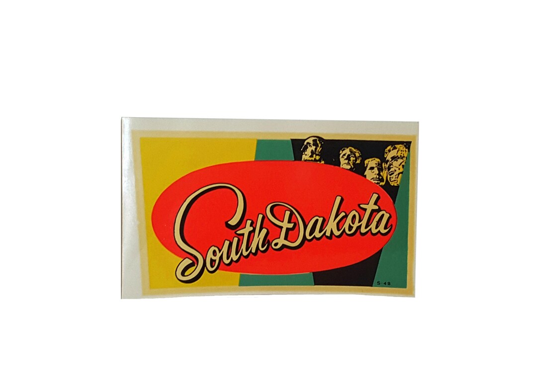 Calcomanía Vintage viaje recuerdo equipaje calcomanía South Dakota ...