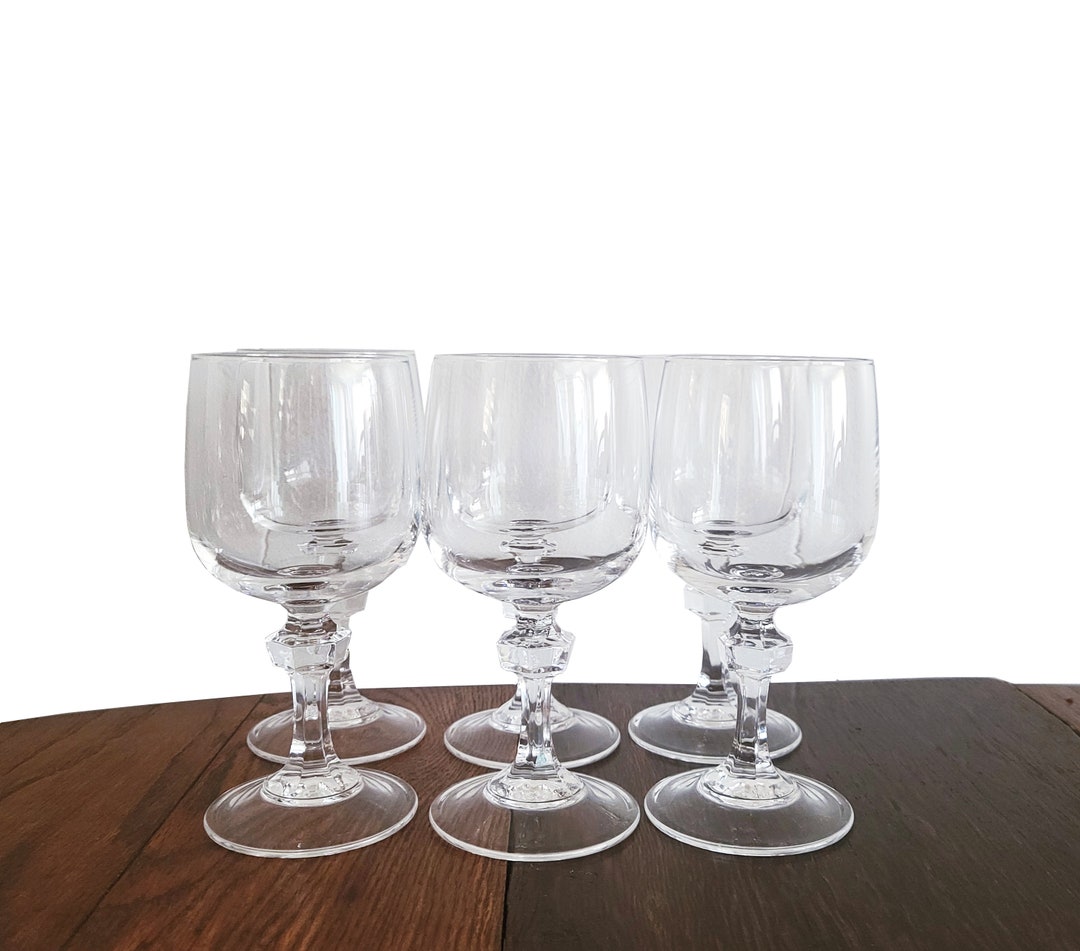 Vintage Wine Glasses Lead Crystal Wine Goblets - Set of 6 Wine Glasses ...
