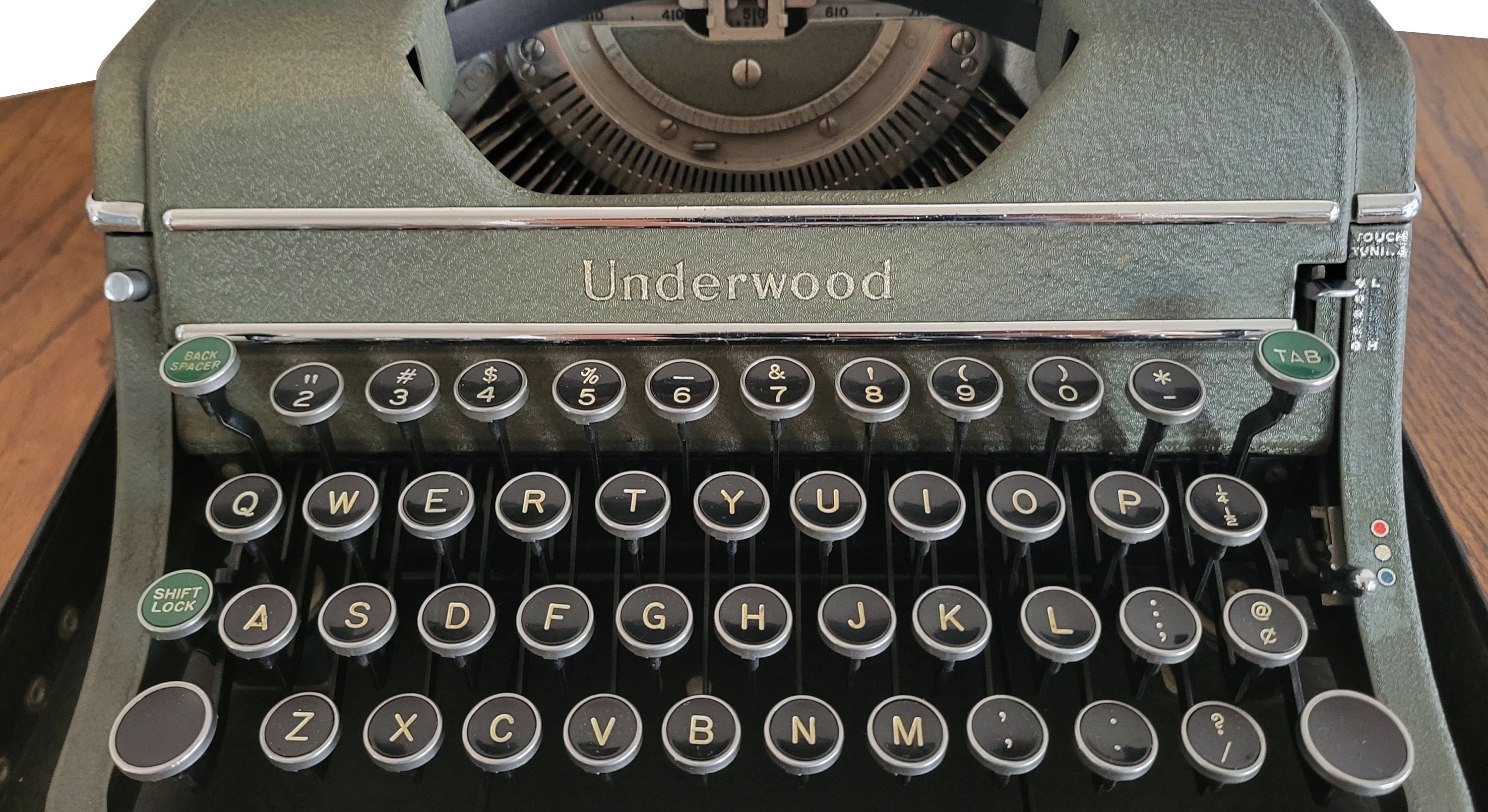 Vintage Typewriter Underwood Champion 1930s Typewriter Olive Green With ...