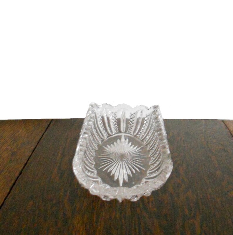 Vintage Dish Glass Cut Crystal Brilliant Design Starburst Cut Crystal ...