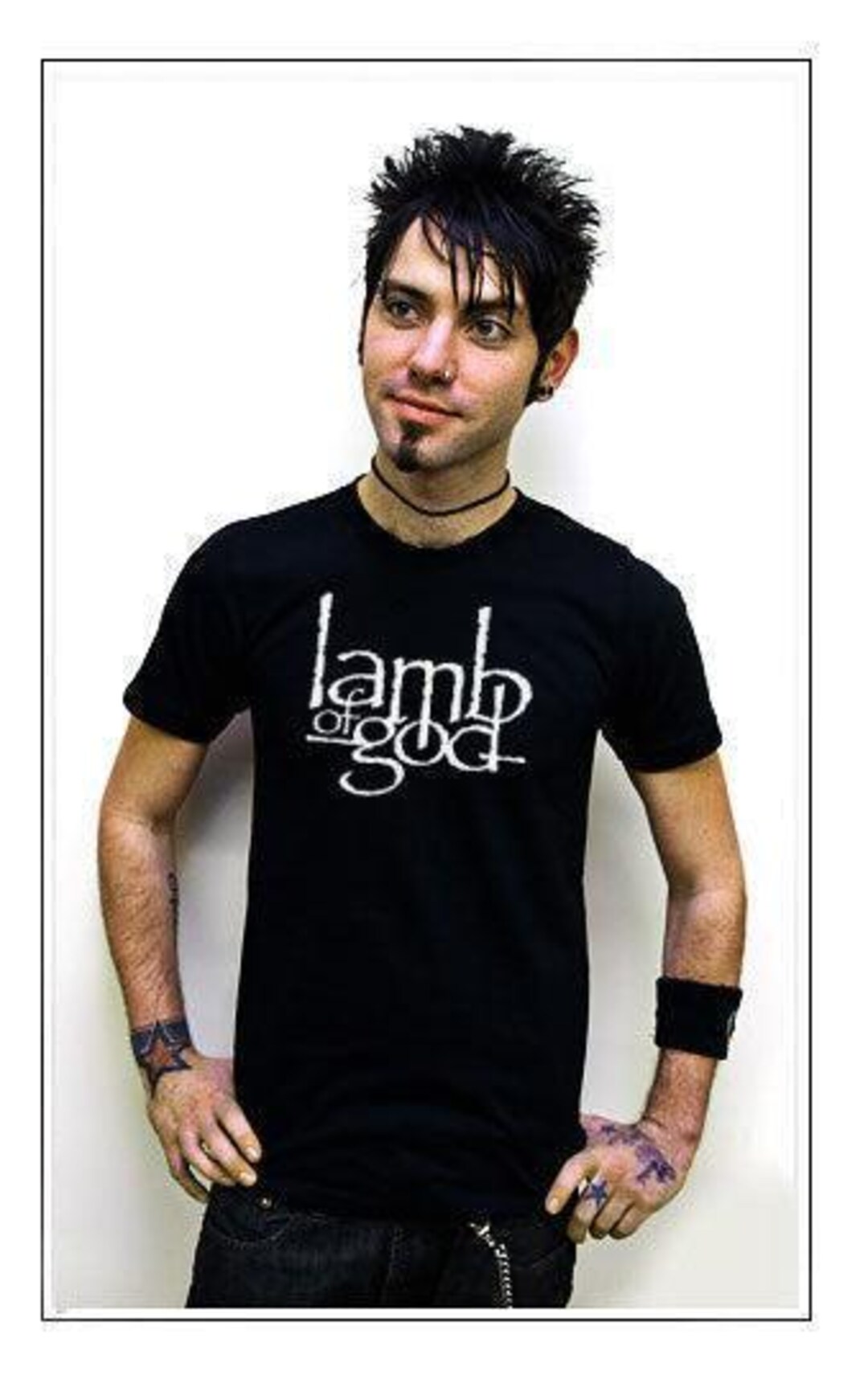 Lamb of God Logo T-shirt: Sleek Black White Design - Metal Band Apparel ...