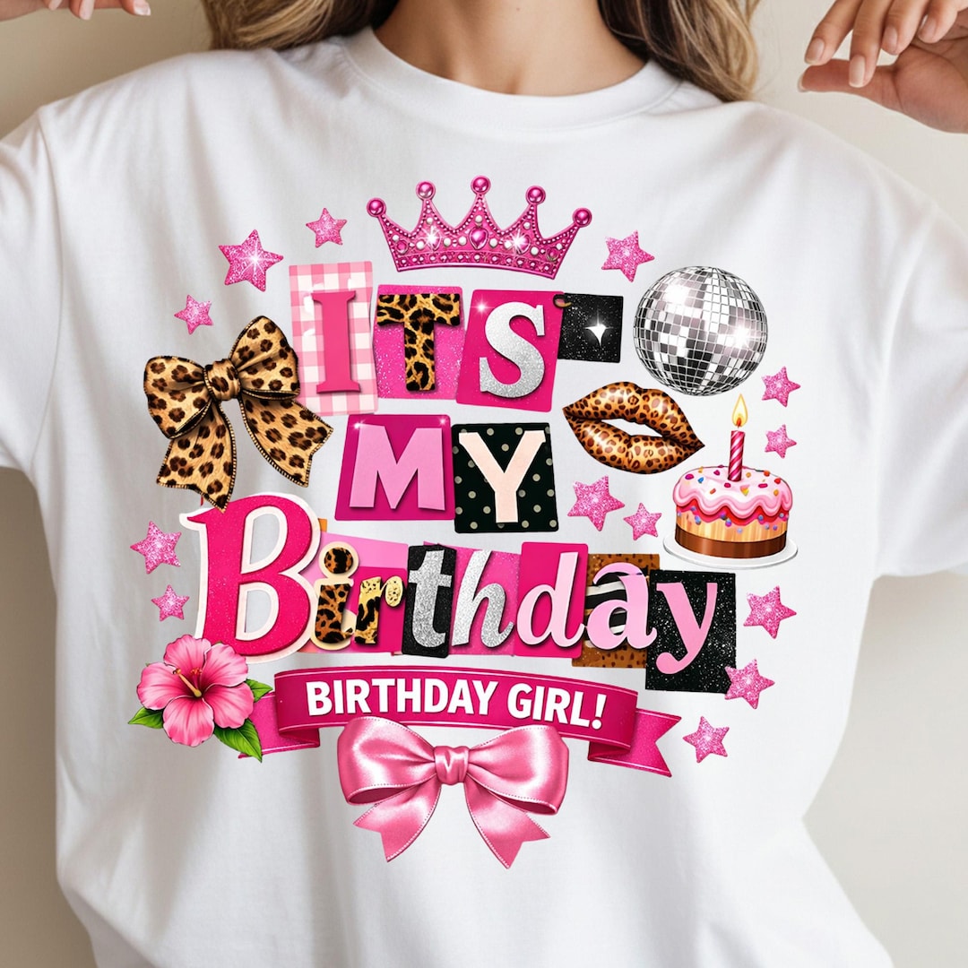 Birthday Girl PNG, Preppy Birthday PNG, Coquette Birthday PNG, Pink ...