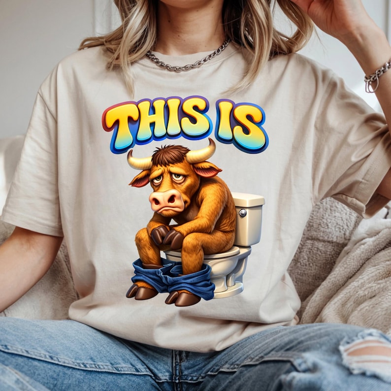 This is Bull Sh*t SVG, Funny PNG, Bull Sitting on Toilet Png, Funny ...