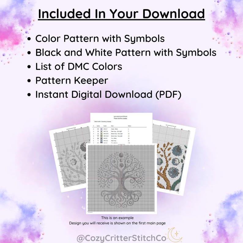 Guardian Tree of Life Cross Stitch Pattern, Cottagecore Fantasy Nature ...