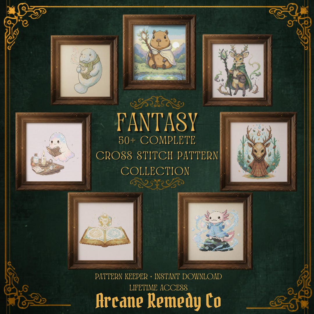 Fantasy Cross Stitch Pattern Bundle 50+ Cottagecore Witchy Celestial ...