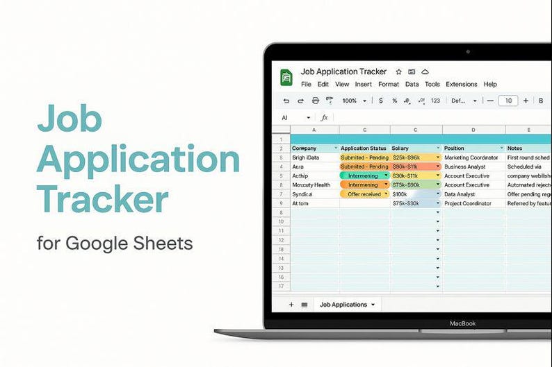 Google Sheets Job Application Tracker | Resume Organizer (digital Download) - Etsy