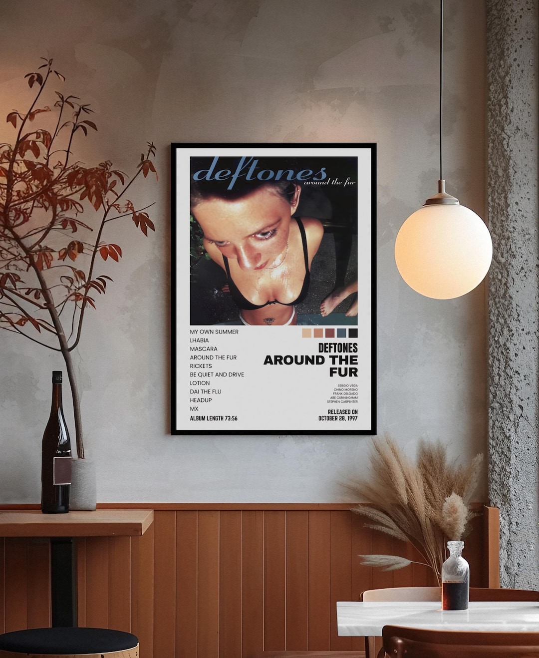Deftones Poster | Around the Fur Album Cover Print | Rock Band Wall Art ...