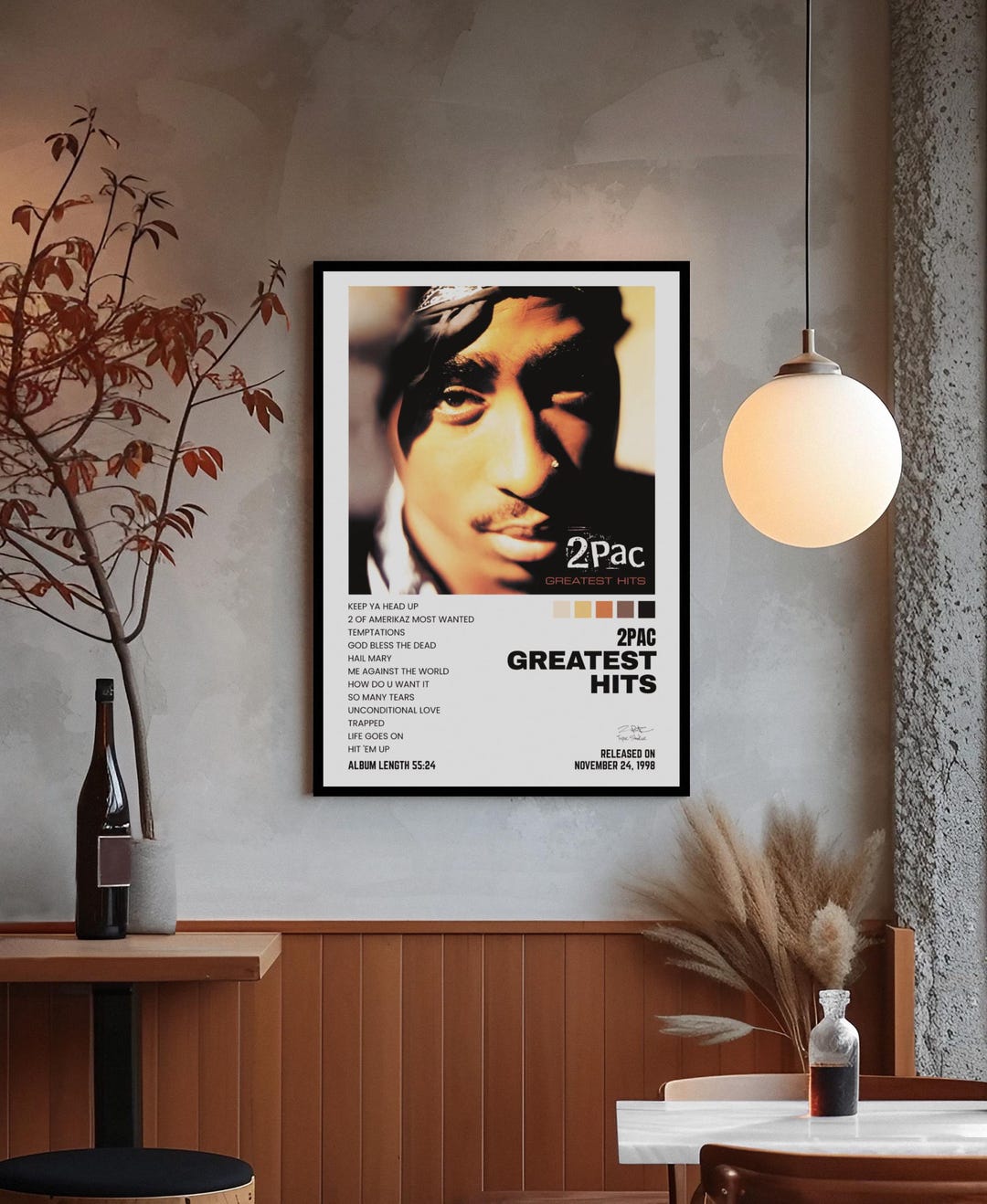 2pac Album Poster | Greatest Hits Album Cover Print | 90s Hip Hop ...