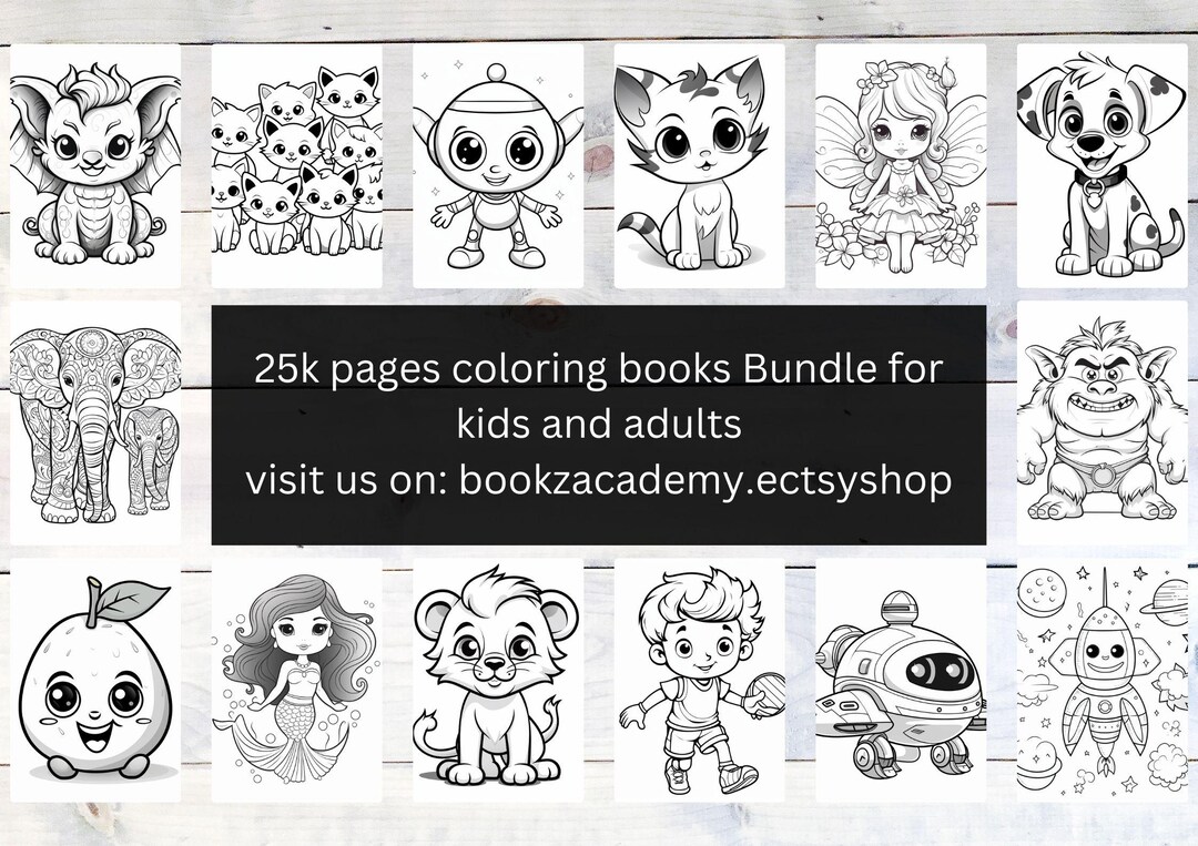 25,000+ Coloring Pages Bundle | Kids & Adults, Resell Rights (digital ...